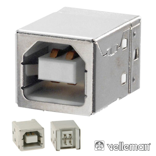 FICHA USB-B FÊMEA SIMPLES 180° P/ PCB VELLEMAN – Ledistronica, Lda