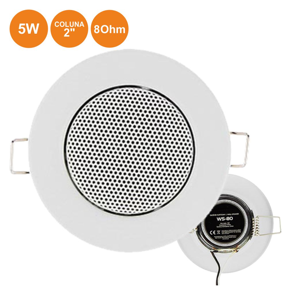 COLUNA DE TECTO 8 OHM 2″ 50MM 5W BRANCA – Ledistronica, Lda