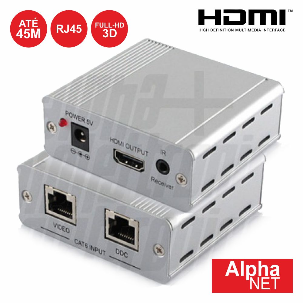 RECEPTOR HDMI VIA RJ45 CAT5e/6 45M ALPHANET – Ledistronica, Lda