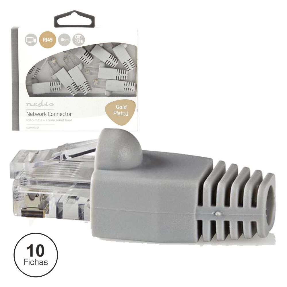 FICHA RJ45 MODULAR CAT6 8P8C C/ CAPA 10X – Ledistronica, Lda