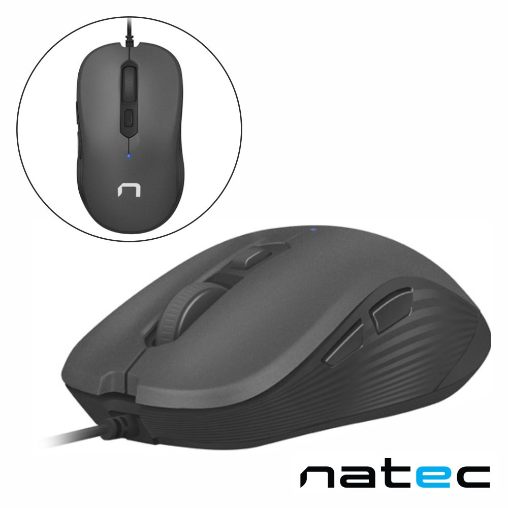 Rato Óptico C/ Fios 800-3200DPI USB Preto NATEC – Ledistronica, Lda