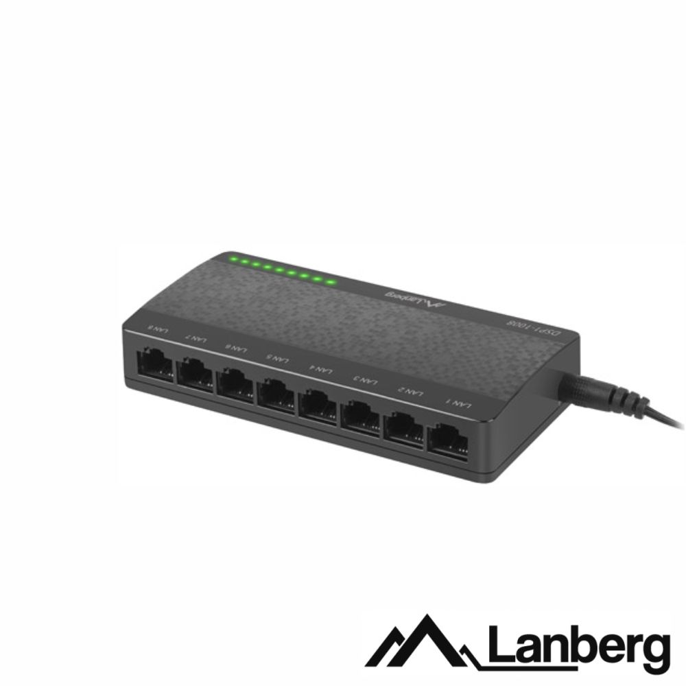 Switch de Rede Ethernet 1GB/s 8 Portas RJ45 LANBERG – Ledistronica, Lda