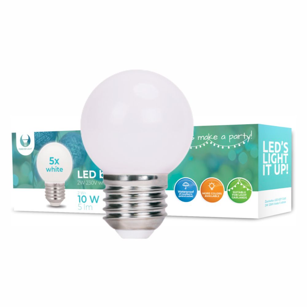 Conjunto 5 Lâmpadas E27 2W=10W 230V LED Branco Natural – Ledistronica, Lda