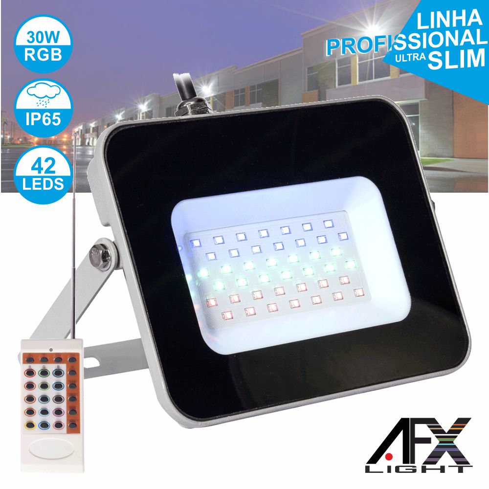 FOCO LED 30W 220V C/COMANDO RGB IP65 AFXLIGHT – Ledistronica, Lda